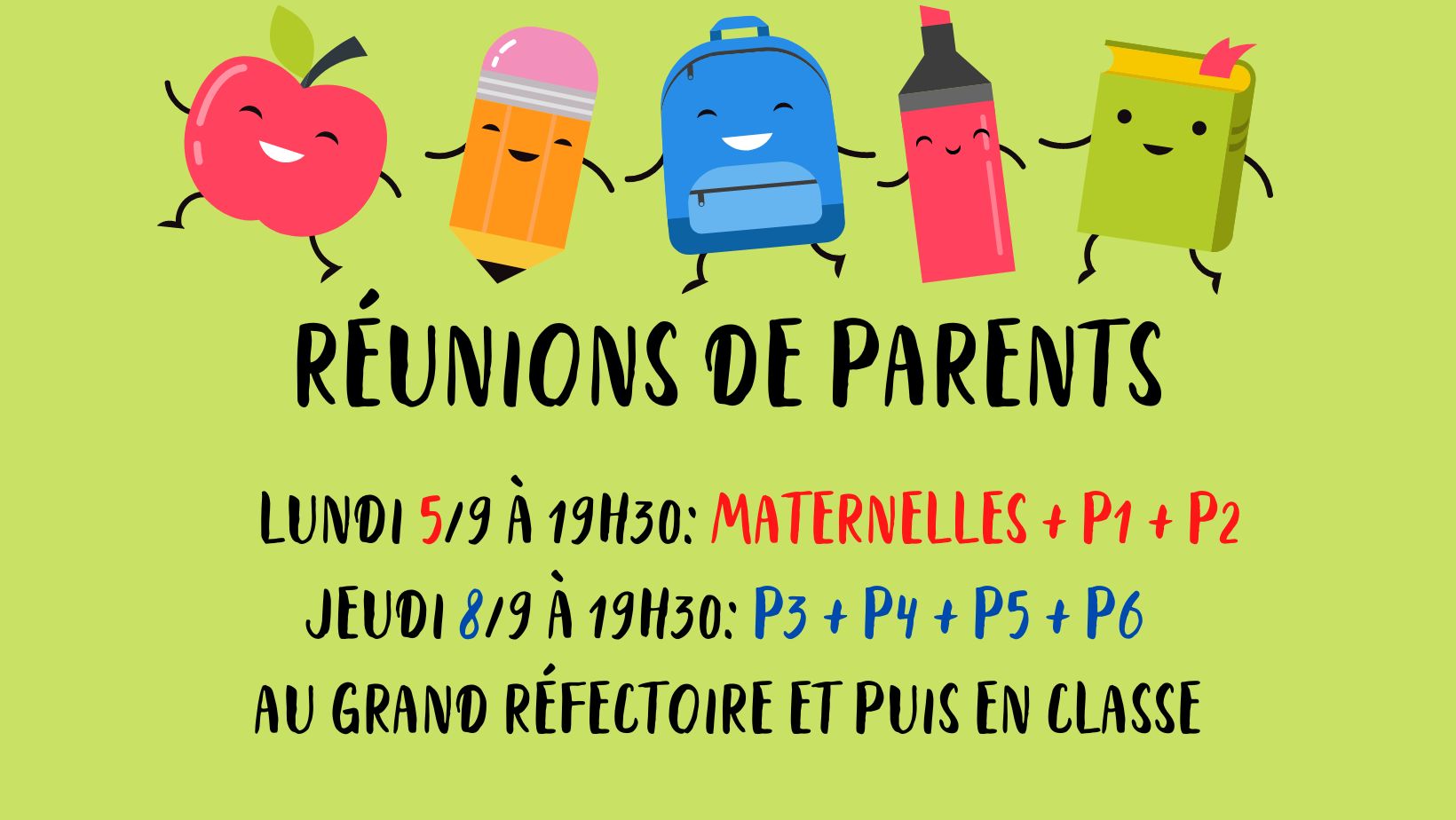 Réunions de parents – Collège Cardinal Mercier