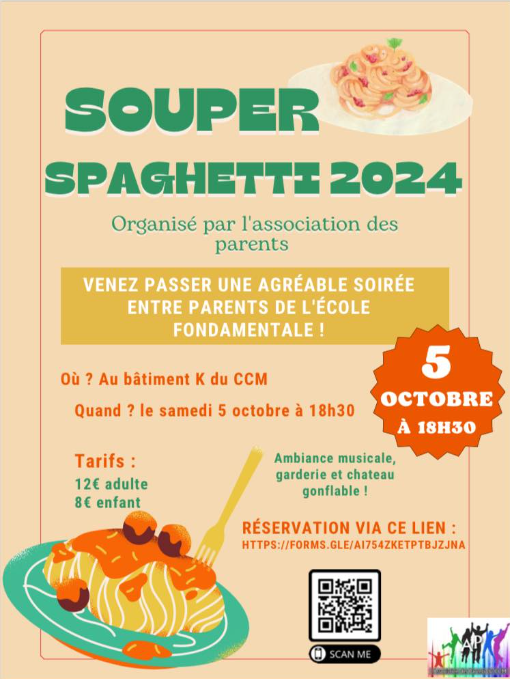 Souper spaghetti de l’association des parents – Collège Cardinal Mercier